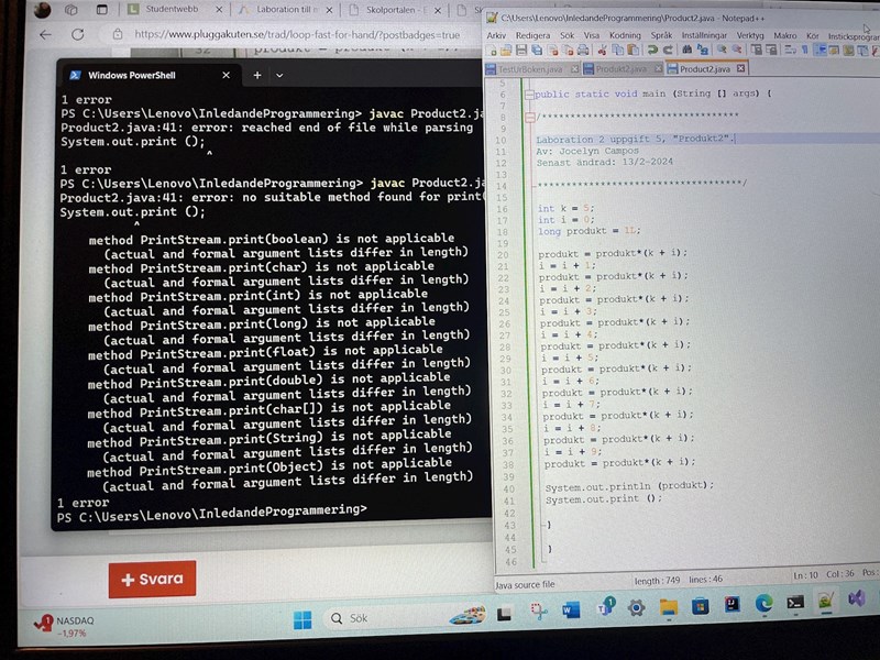 Loop fast "för hand" (Programmering/Java) – Pluggakuten