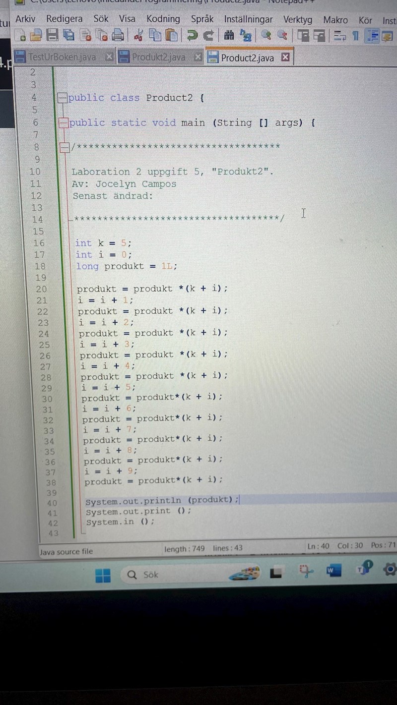Loop fast "för hand" (Programmering/Java) – Pluggakuten